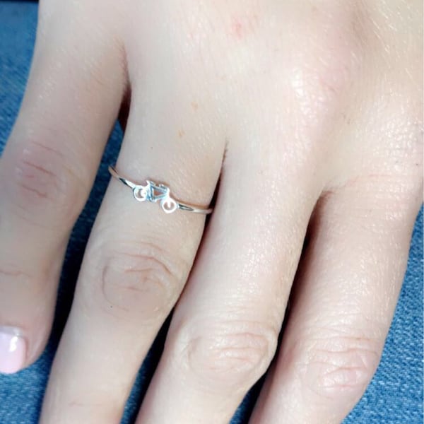 Dainty Bike Ring, 925 Sterling Silver, Bicycle Jewelry - Etsy