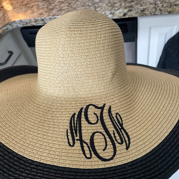 Personalized Beach Hat Custom Monogram Sun Hat Womens Tropical Getaway ...