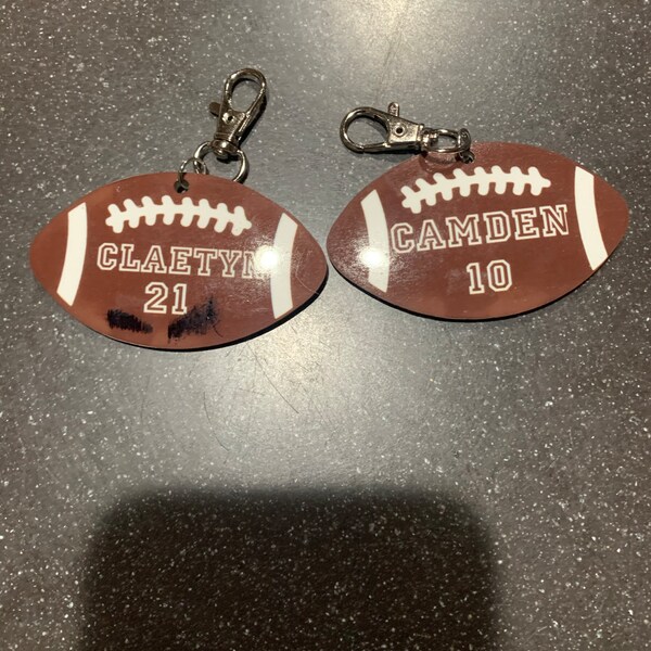 Football Key Chains / Bag Tags / Football Team Gifts - Etsy