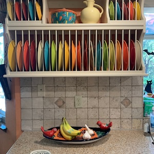 Shaker Peg Kitchen Window Plate Rack Shelf Wood Dish Cabinet | Etsy