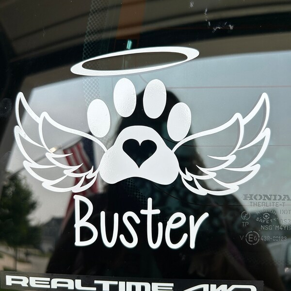 Dog Angel Car Decal - Rainbow Bridge Decal - Dog Memorial Decal ...