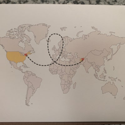 I Miss You Long Distance Map Card Countries Map Travel - Etsy