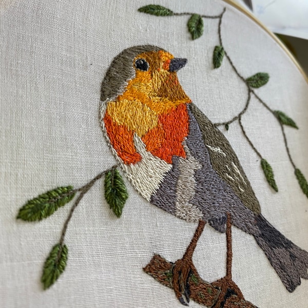 Christmas Robin Embroidery Kit: Beginner Bird Embroidery - Etsy UK