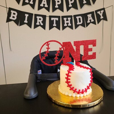 Baseball One Cake Topper, Baseball First Birthday, Baseball Birthday ...