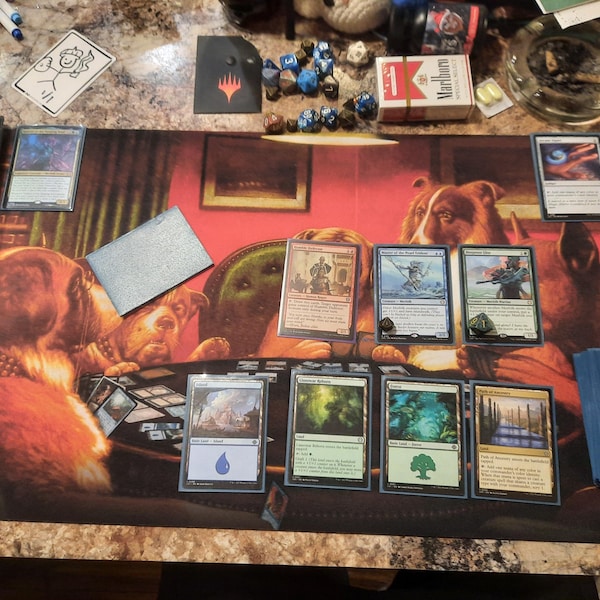 Dogs Playing Magic - Vinyl Game Mat - Etsy