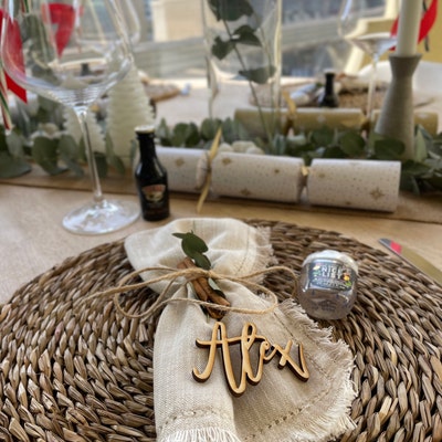 Personalised Place Names, Place Setting Laser Cut Name Tags Rustic ...