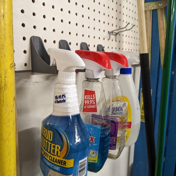 Spray Bottle Hangers for Pegboard | Garage Organization | Wall Mounted ...