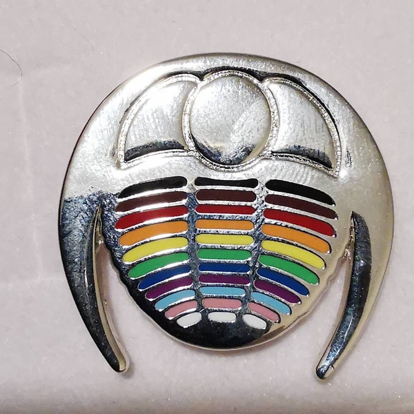 Queerlobites - Pride Flag Trilobite Enamel Pin - Etsy