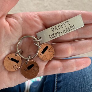 Mom Keychain With Kids Names on Pennies-custom Mom Keychain - Etsy