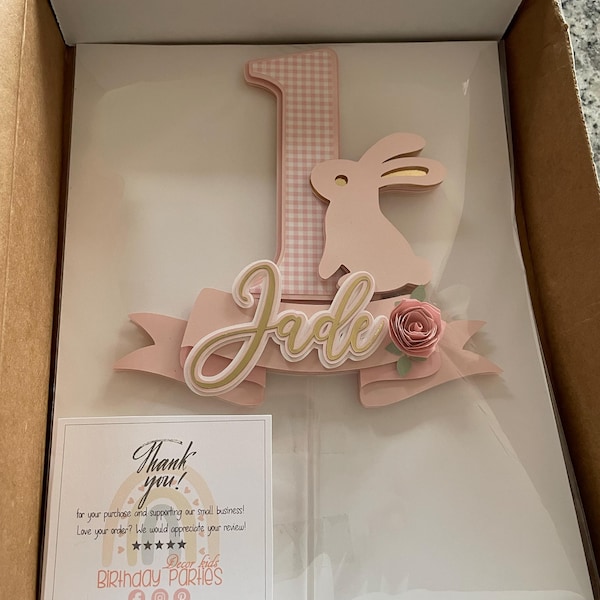 Bunny Cake Topper, 1st Birthday Girl. Some Bunny is One Bunny. Party ...