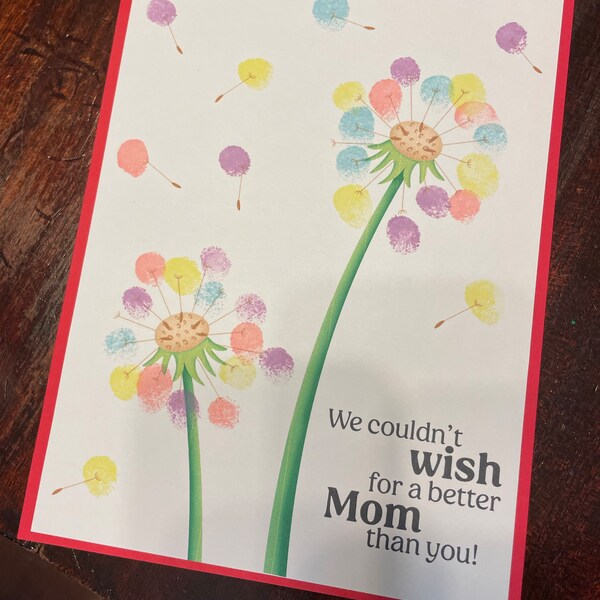 Mother's Day Dandelion Thumbprint Art, Gift for Mom, DIY Kid Craft ...