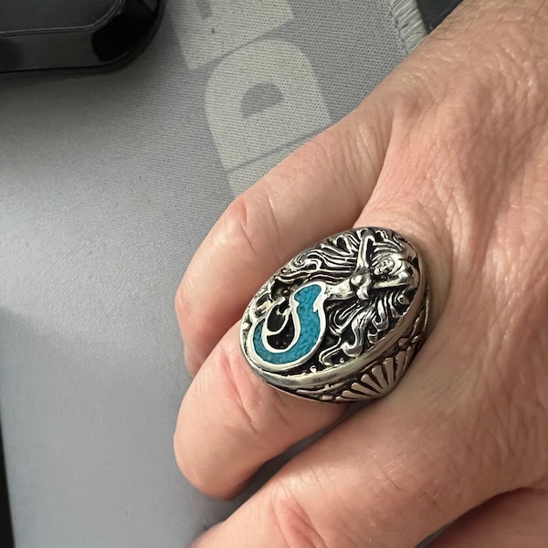 Vintage Southwestern Turquoise Mermaid Ring - Etsy