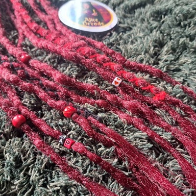 Double Ended Wool Dread Extensions Bohemian Dreads Dark Brown Emerald ...