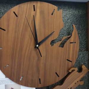 Walnut Wood Dachshund Clock - Etsy