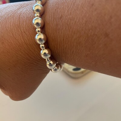 925 Sterling Silver Stretch Bracelet, Bracelet, Stacked Bracelets - Etsy