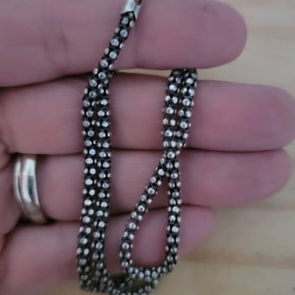 Oxidized Sterling Silver Popcorn Chain: Bali Braided Necklace - Etsy