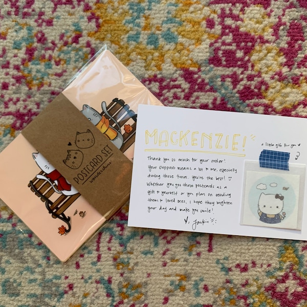 Cute Cat Postcards & Mini Prints | 4x6 Postcard Set of Cozy Cats (4 ...