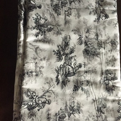 Fabric by the Yard, Beautiful Antique Toile, 100% Cotton, Ruby Red ...