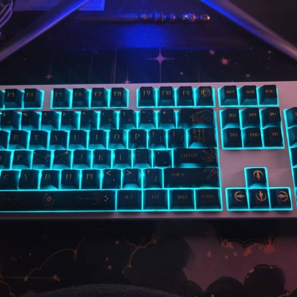 Starry Dark Night Sky Astronomy Theme Keycap Set: Cherry Profile, MX ...