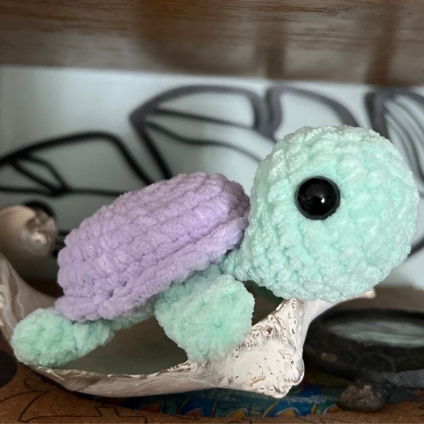 Daisy Purple Turtle No Sew Crochet Pattern, No Sew Amigurumi Crochet ...