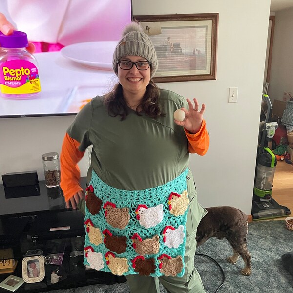 Nesting Hens Egg Gathering Apron, Crochet Pattern, No Sew, Egg Apron ...