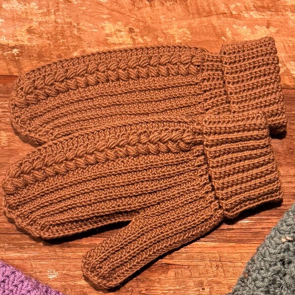 CROCHET PATTERN + VIDEO Autumn Wheat Crochet Mittens in 6 Sizes Newborn ...