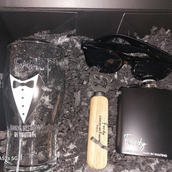 Personalized Best Man Gift Box, Hip Flask, Sunglasses, Bottle Opener - Etsy