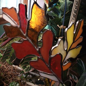 Farmhouse Inspired Stained Glass Panel in Distressed Wood Frame ...