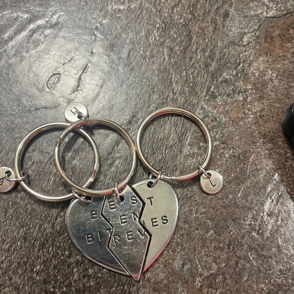 Personalized 3 Best Friends Keychains, Best Bitches Kechains, 3 BFF Key ...