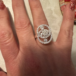 Motion Ring 2 Level 925 Sterling Silver Round Design Hypnosis Ring ...