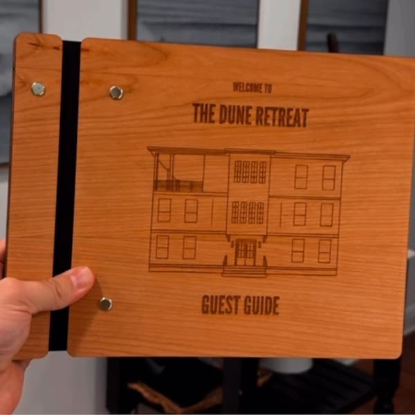 Custom Engraved Guest Book for Cabin Pine Tree Vacation Rental Mountain ...