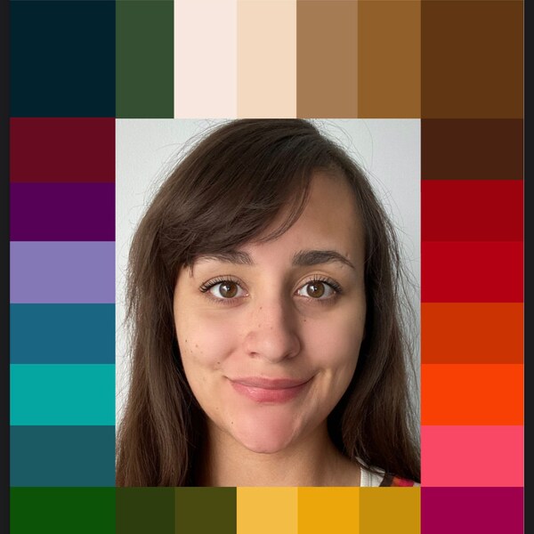 Warm (true) Spring Palette Digital Swatch Fan, Seasonal Palette ...