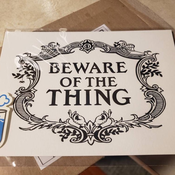 Beware of the Thing Art Print - Letterpressed Print Wall Art 5x7 ...