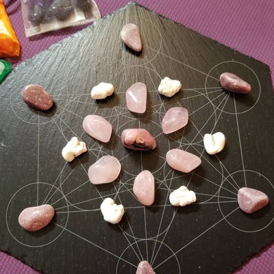 Six 6 Earth Moonstone Crystals for Grids Crystal Sets for - Etsy