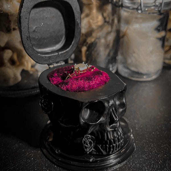 Skull Ring Box. Gothic Jewelry Box. Original Engagement Casket. Ring ...