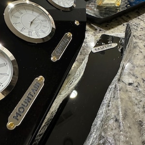 Time Zone Clock. 4 Customizable Zones. Optional Zone Labels. Personal ...