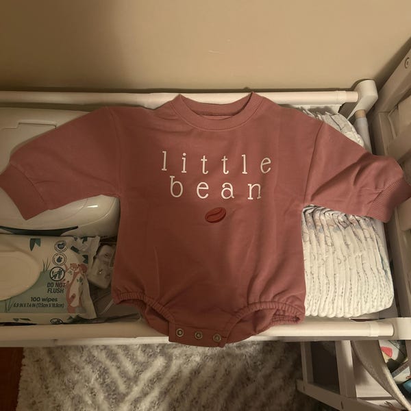 Little Bean Baby Romper, Coffee Baby Romper, Little Bean Romper, Unisex ...