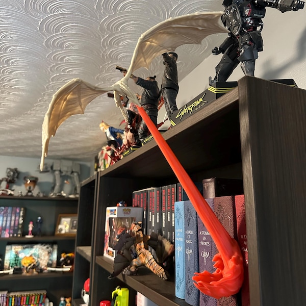 Fire Breathing Dragon Wyvern Book Nook or Wall Mount - 3D Print ...