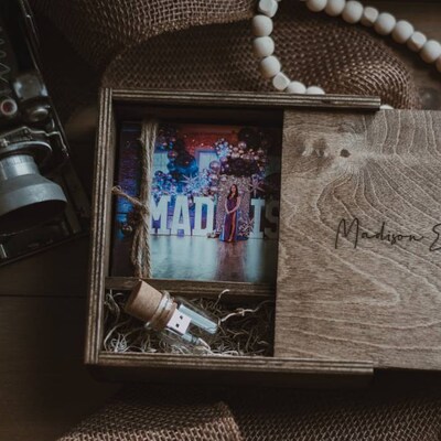 Custom Size Album Box With USB Section Laser Engraving Included Sizes ...