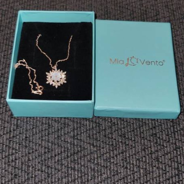 Circle Love Moire Flowers Necklace Women Silver Necklace Rose Gold ...
