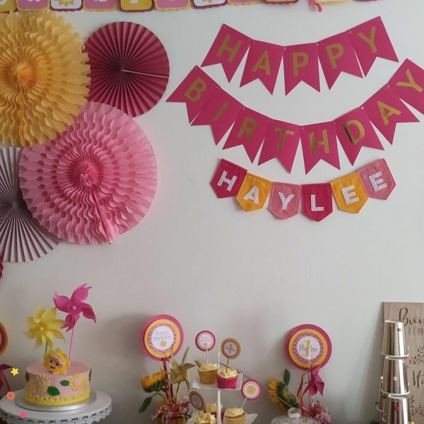 Happy Birthday Bunting Banner Party Decoration Garland Pastel Hanging ...
