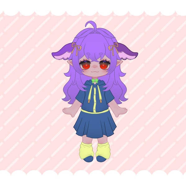 Customizable Premade Chibi Vtuber Model : Bullet / by @crynautica - Etsy