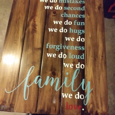 We Do Family Vinyl Stencil, We Do Family Vinyl Decal, Home Sign, Vinyl ...