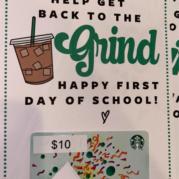 Coffee First Day of School Teacher Gift, Back to the Grind Teacher ...
