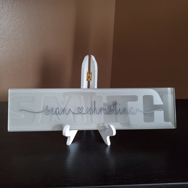 Personalized Etched Glass Name Tile - Etsy