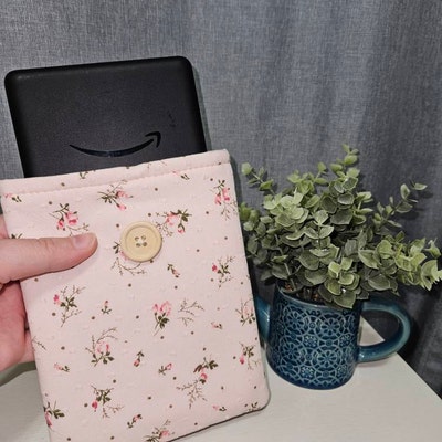 Flowers Kindle Sleeve, Pink Rose Kindle Pouch, Padded Kindle Cover ...