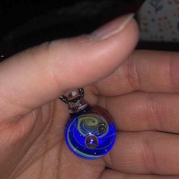 Planet Stars , Glass Dome,spaceblown Glass Universe Pendant 1 Inches ...