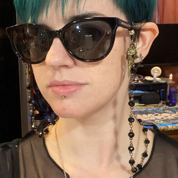 Gothic Ornate Raven Statement Glasses Chain for Sunglasses Eyeglass ...