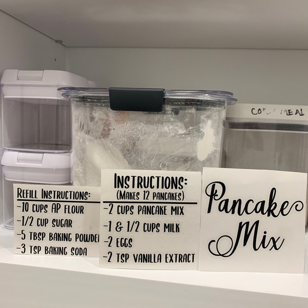LABELS ONLY - Pancake Mix- Pantry Label Decals for Your Own Containers ...
