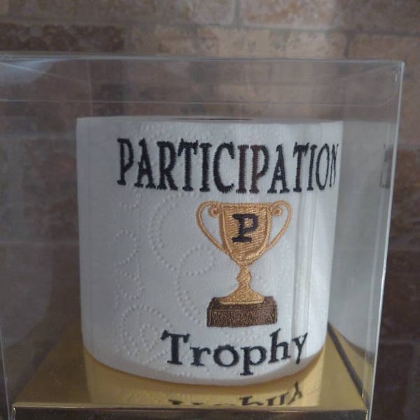 Participation Trophy Gag Gift, Embroidered Participation Trophy Toilet ...